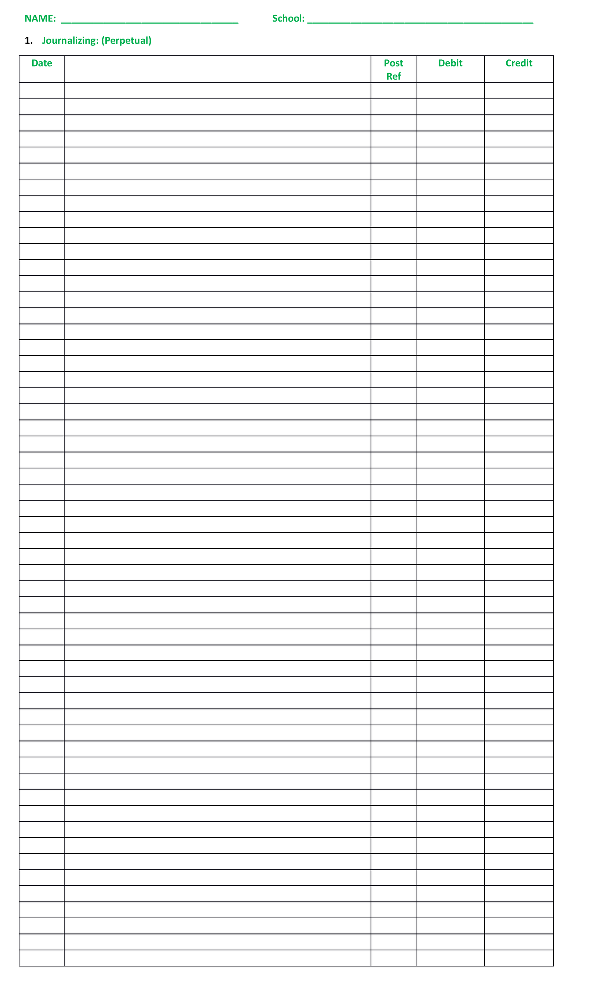Nciii Bookkeeping Answer Sheet Perpetual - NAME ...