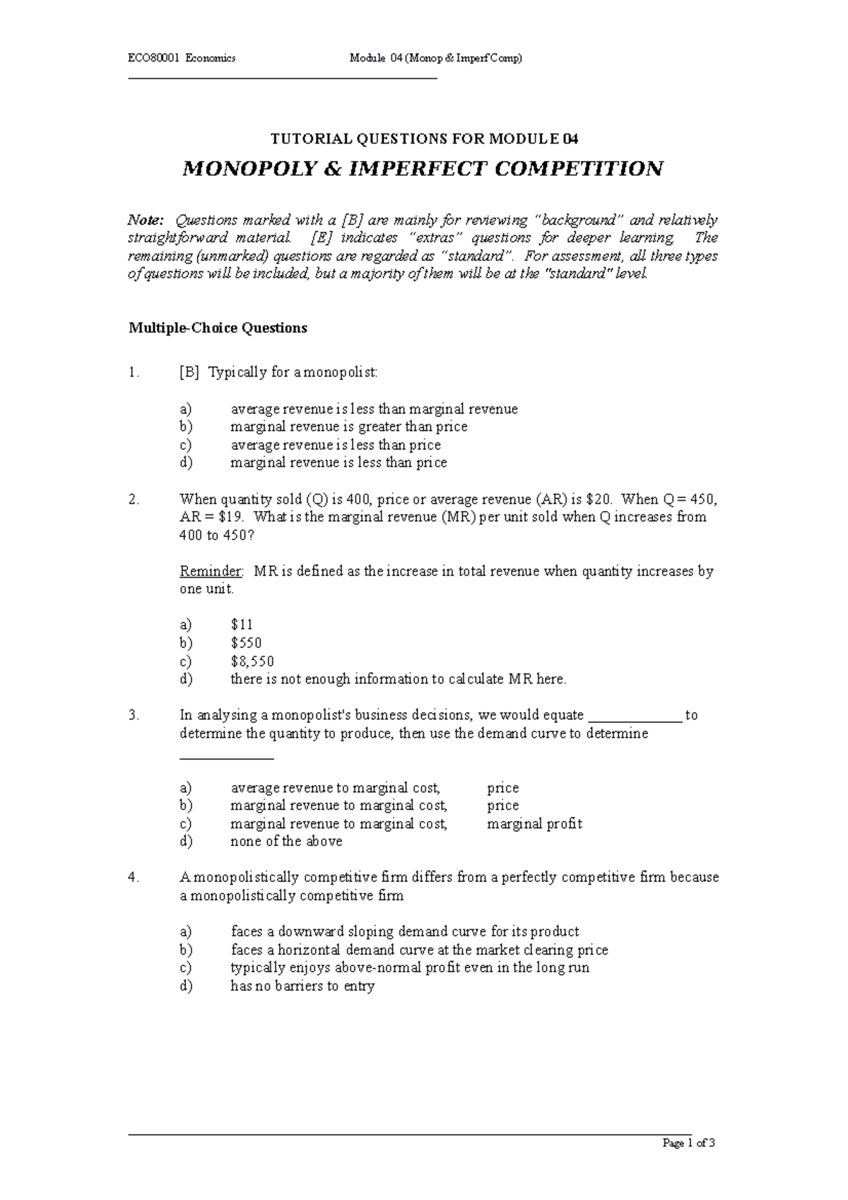 Week 4 - Practice Material for Week 4 Content - ECO80001 Economics ...