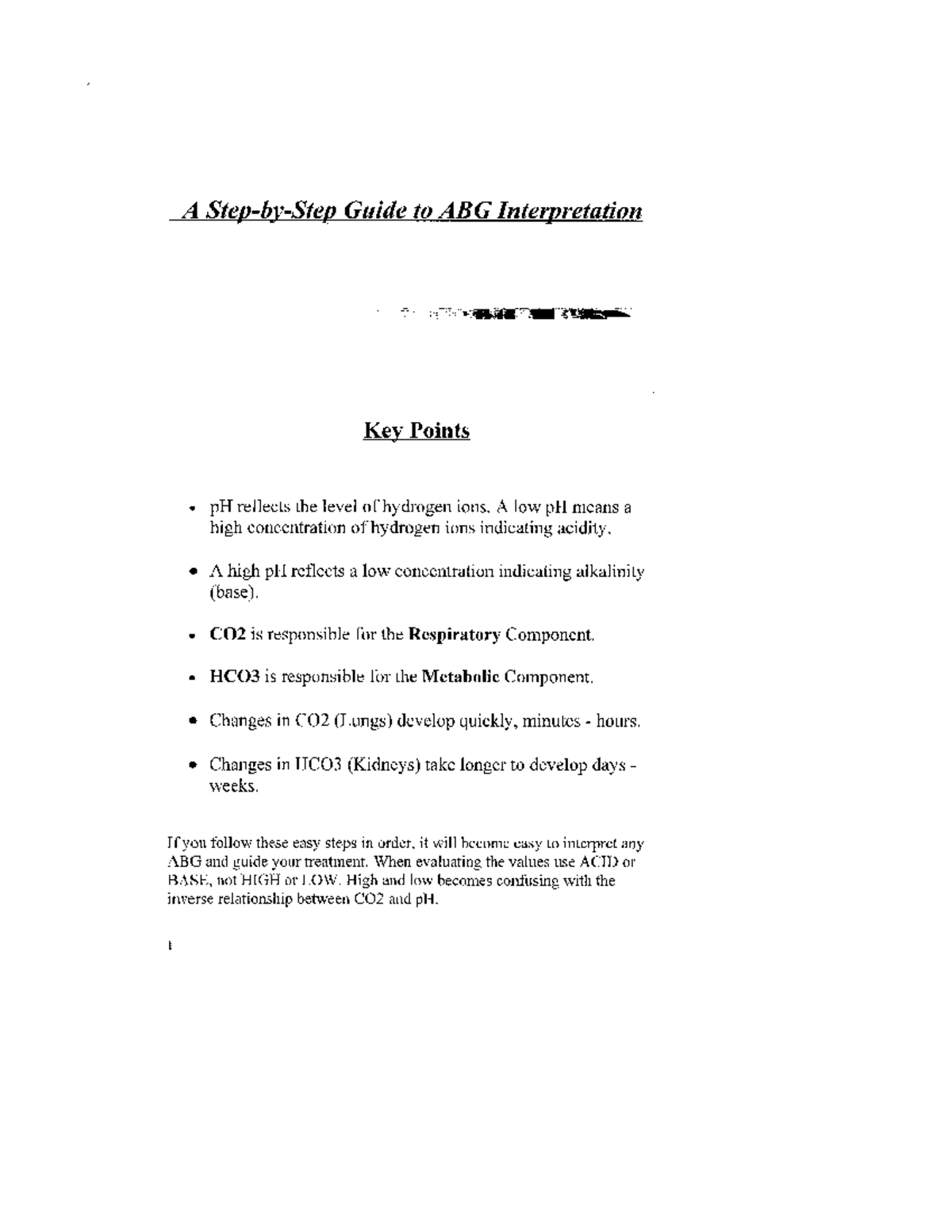 ABG interpretation step by step - MUS 1051 - Studocu