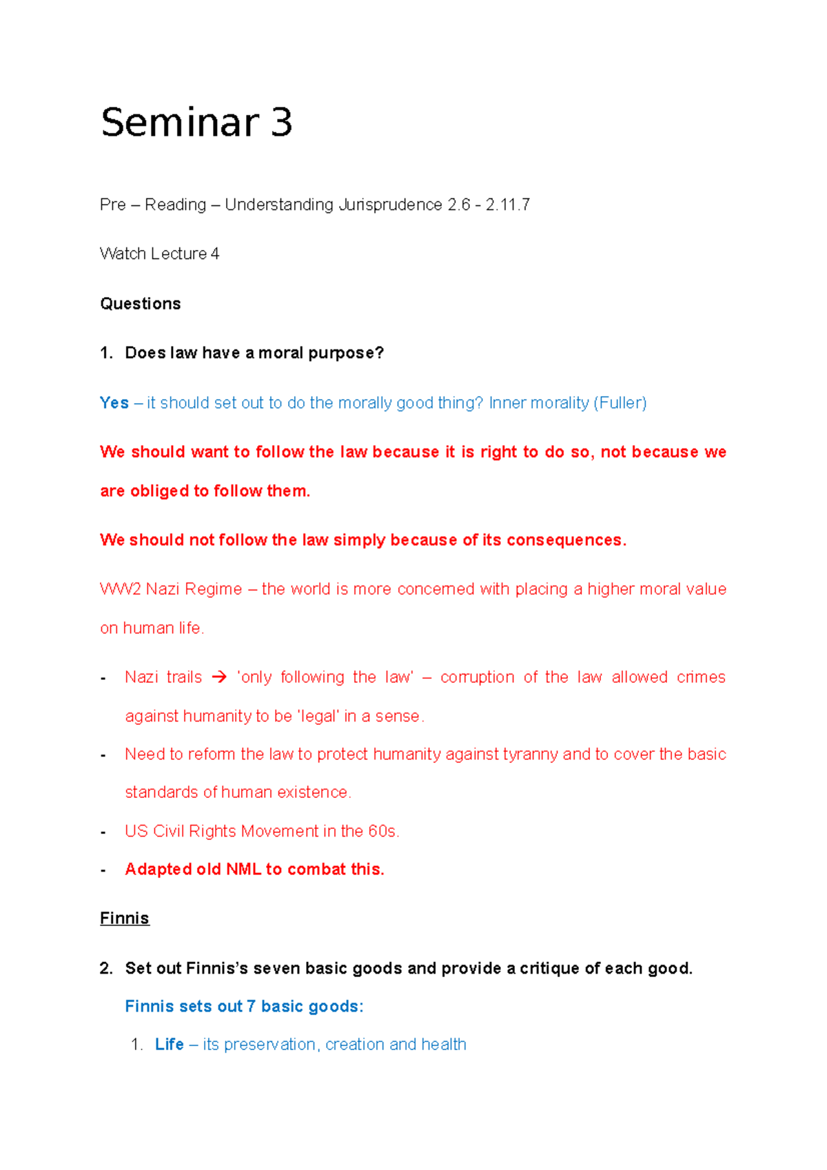 Seminar 3 (STU) - Finnis and Fuller - Seminar 3 Pre – Reading ...