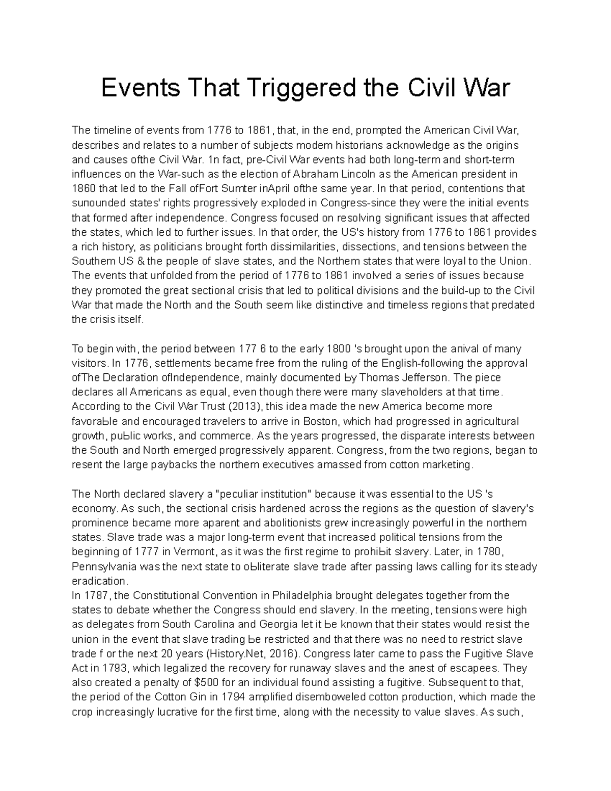 Events That Triggered the Civil War - 1n fact, pre-Civil War events had ...