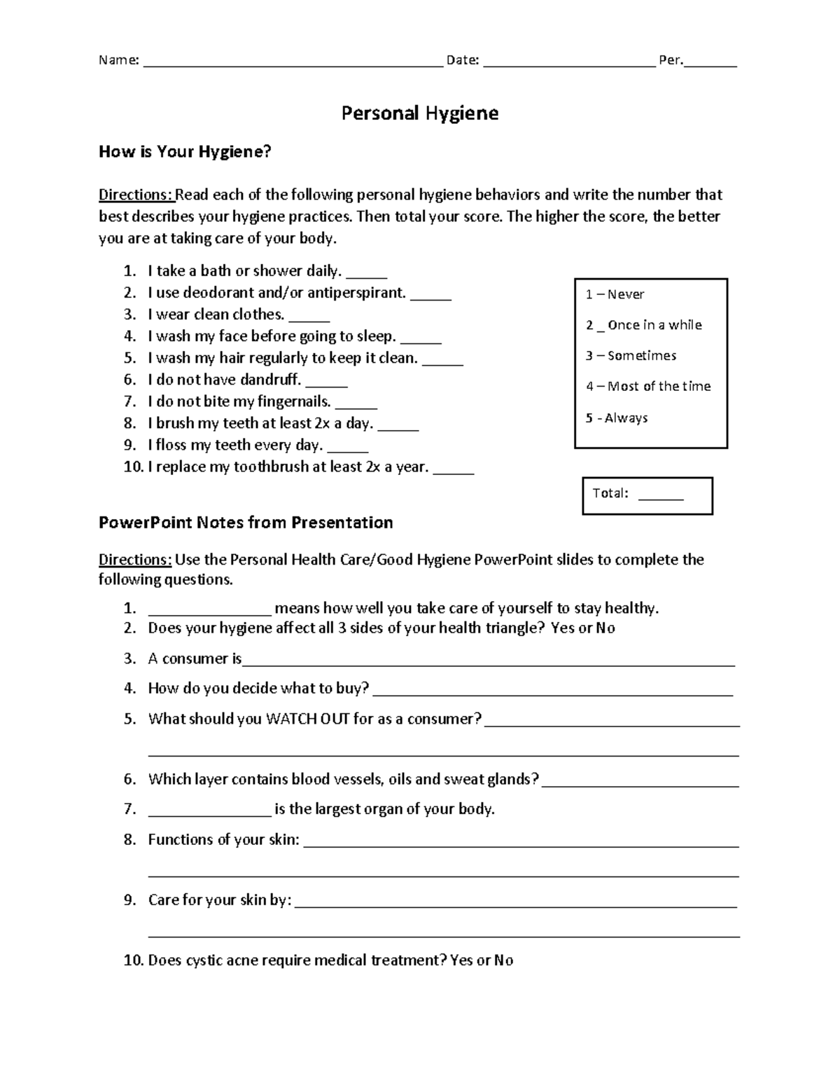 638290310232643918 Personal Hygiene Wkst. - Name