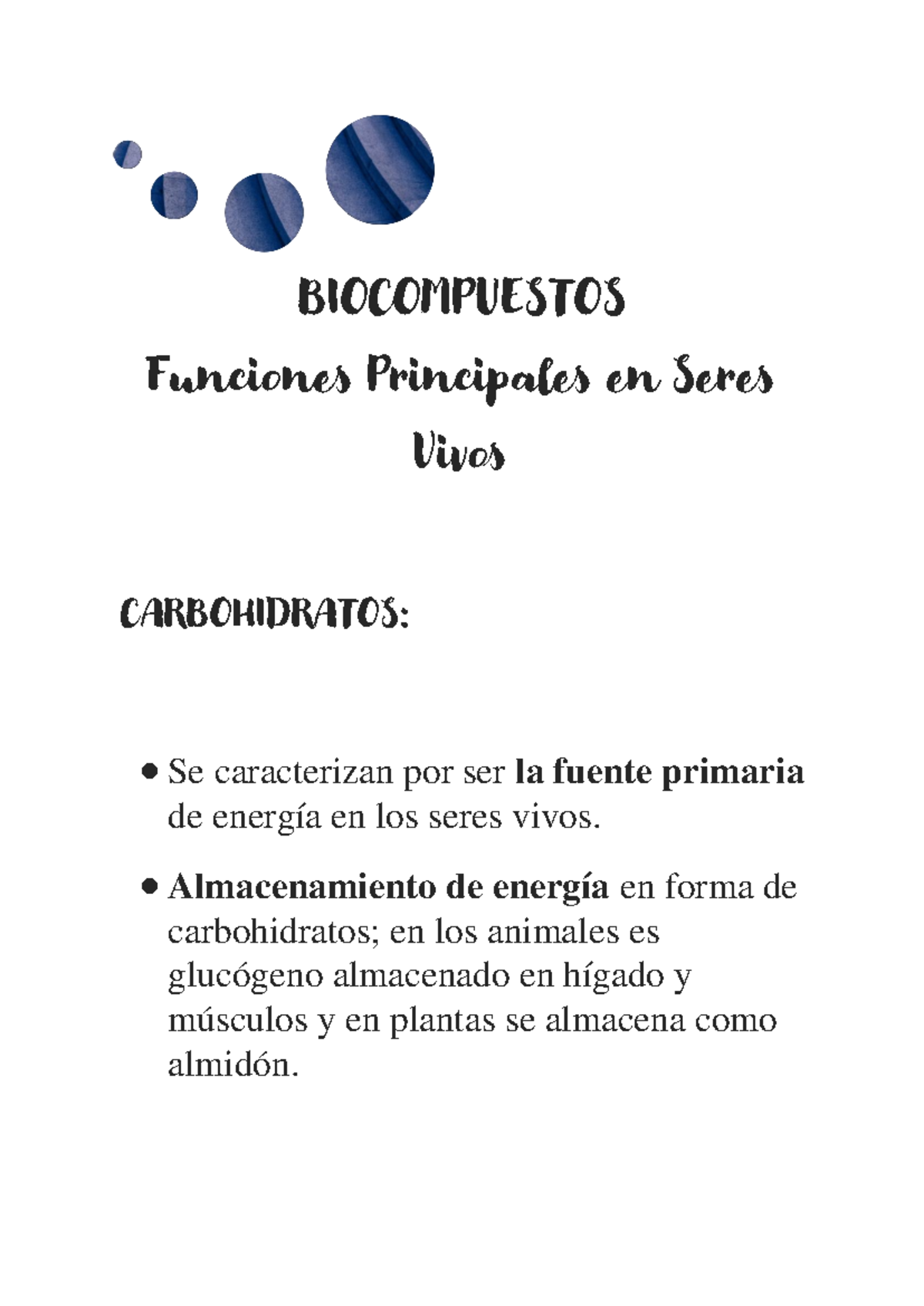 Biocompuestos - BIOCOMPUESTOS Funciones Principales en Seres Vivos ...