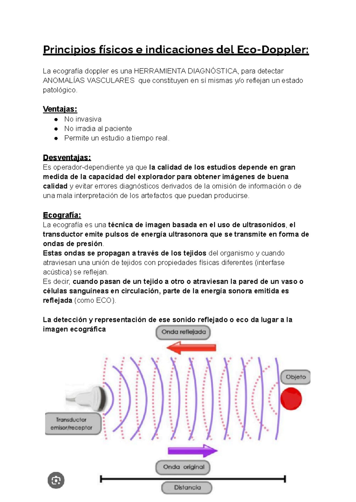 Doppler Resumen Pediatría Principios Físicos E Indicaciones Del Eco