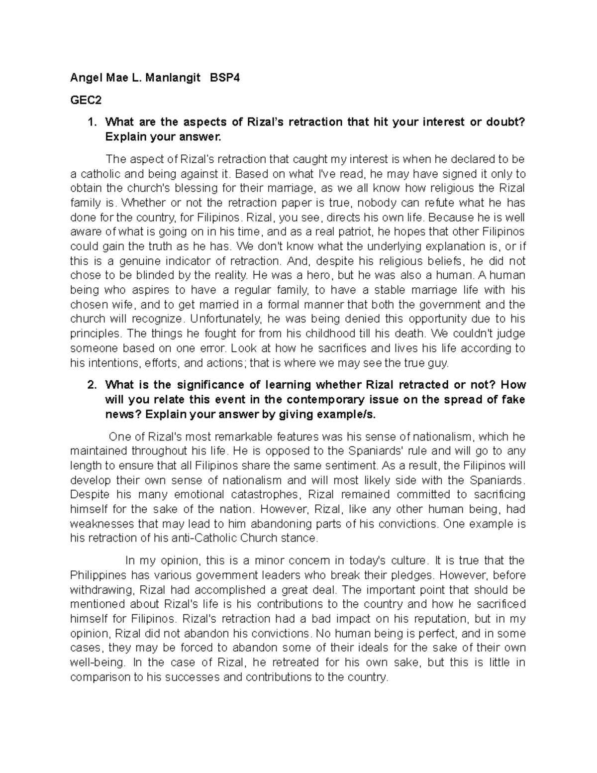 GEC2 Manlangit - About History - Angel Mae L. Manlangit BSP GEC 1. What ...