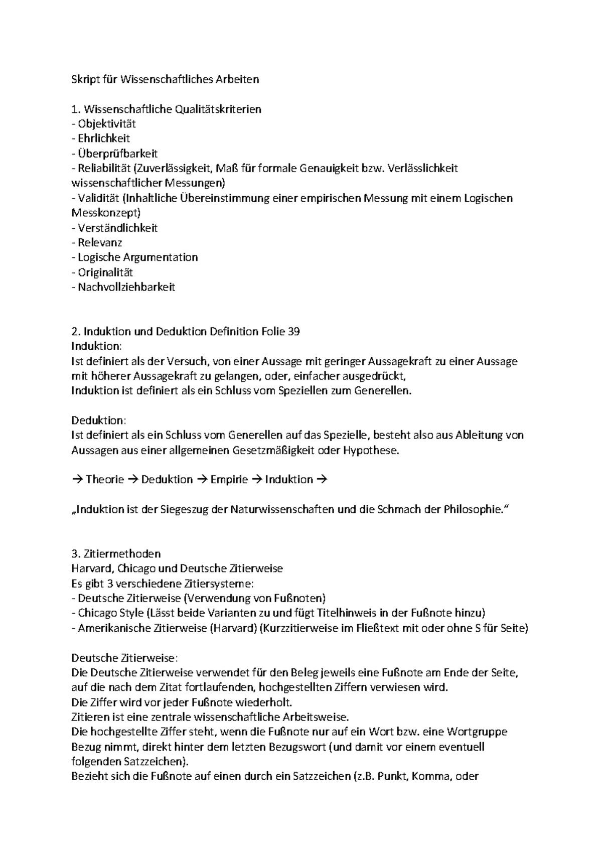 Skript für Wissenschaftliches Arbeiten Klausur - Skript ...