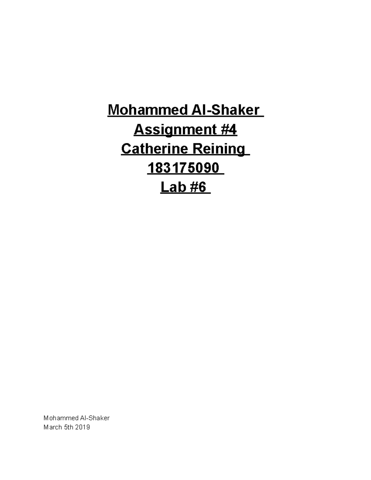 GG102 Assignment #4 Outline - Mohammed Al-Shaker Assignment Catherine ...