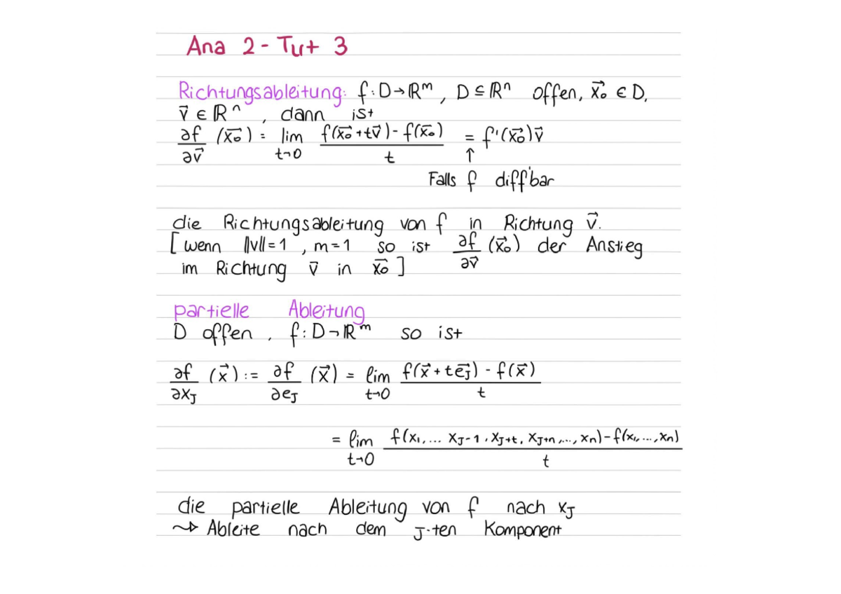 Ana2 Tutorium 3 Richtungsableitung, partielle Ableitung, Vektorfeld ...