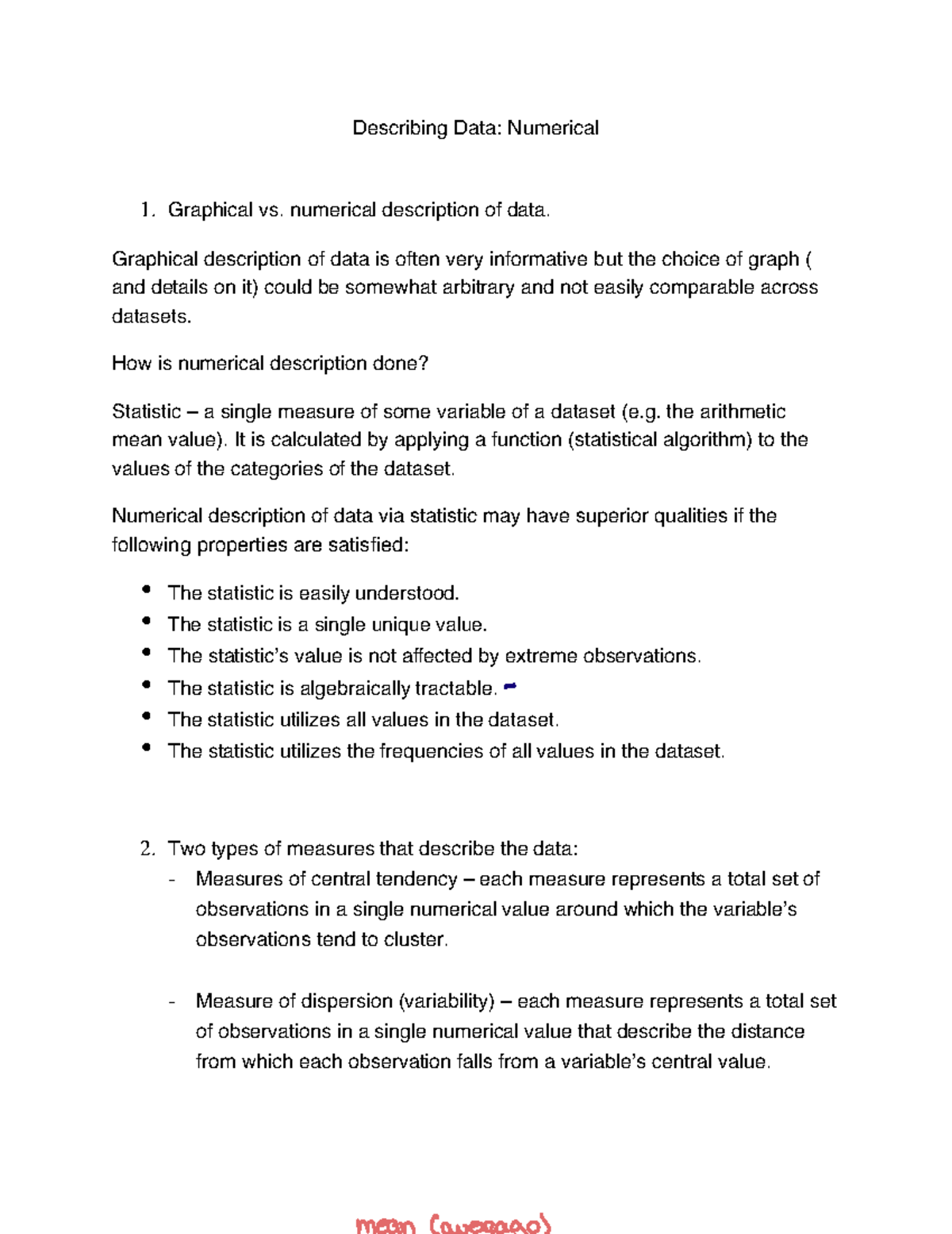 2-Describing Data-Numerical - 1 Describing Data: Numerical Graphical vs ...