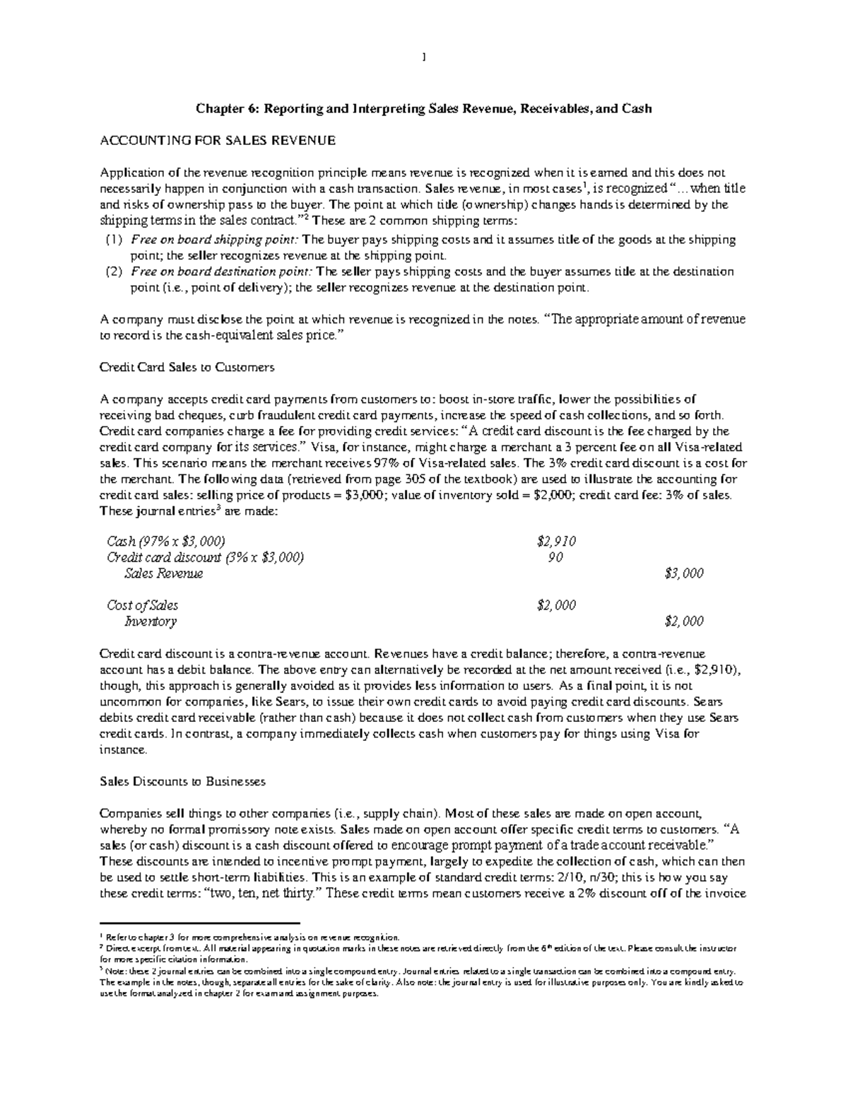 Chapter 6 - Chapter 6: Reporting and Interpreting Sales Revenue ...