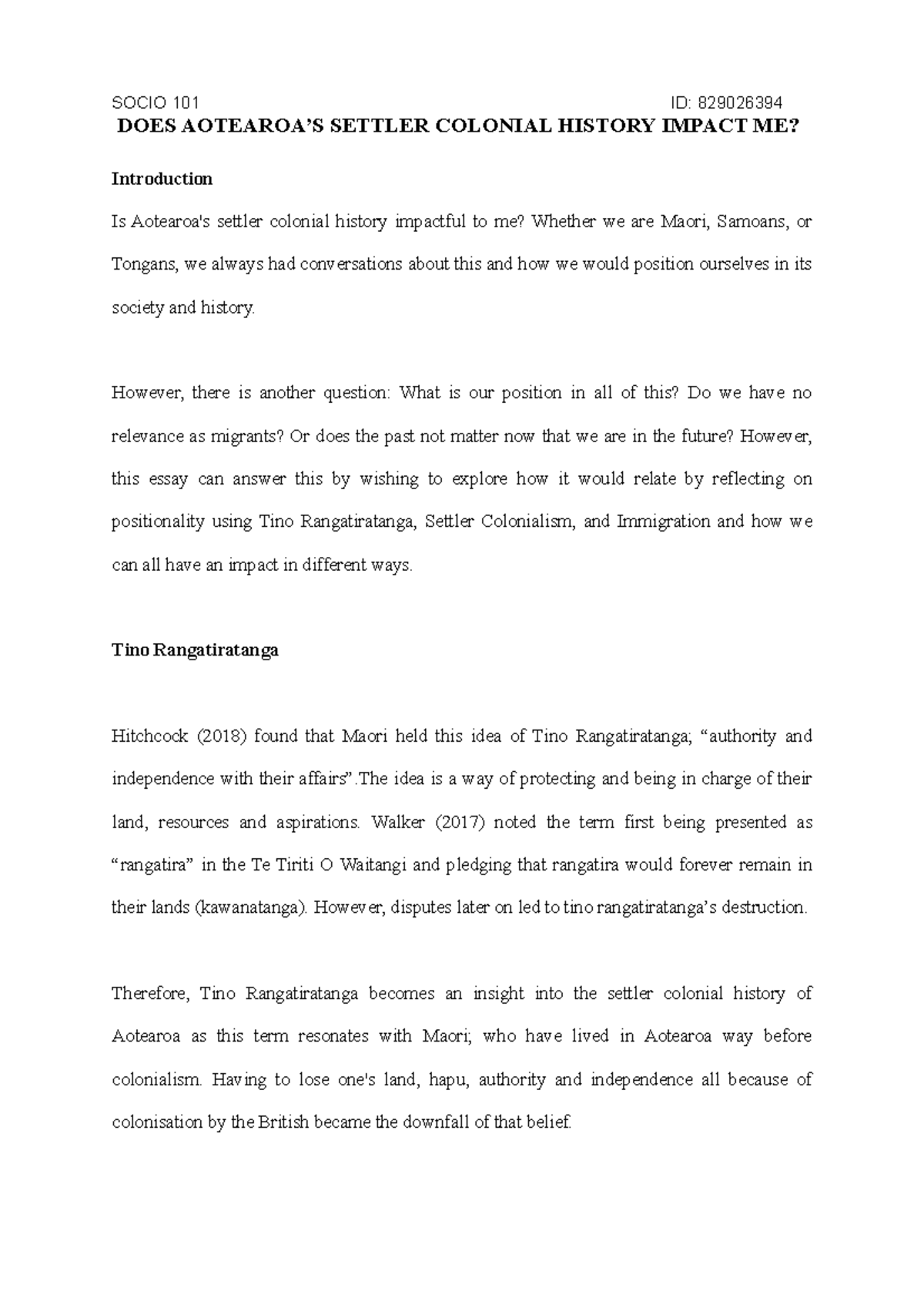 Valereesa Faletui - Social Media Project - DOES AOTEAROA’S SETTLER ...