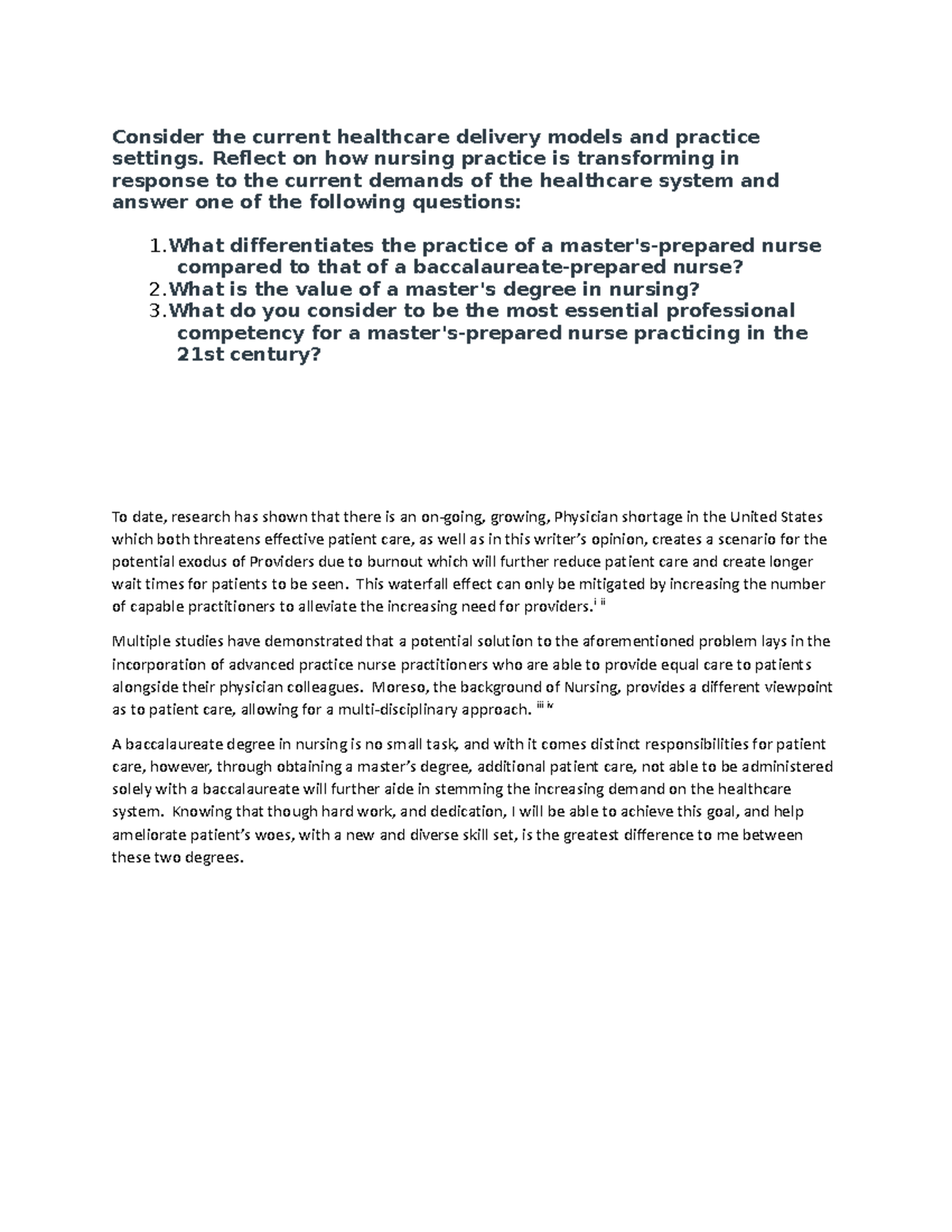 Week 1 - Advance Nurse Practitioner (NR500NP) - Consider the current ...