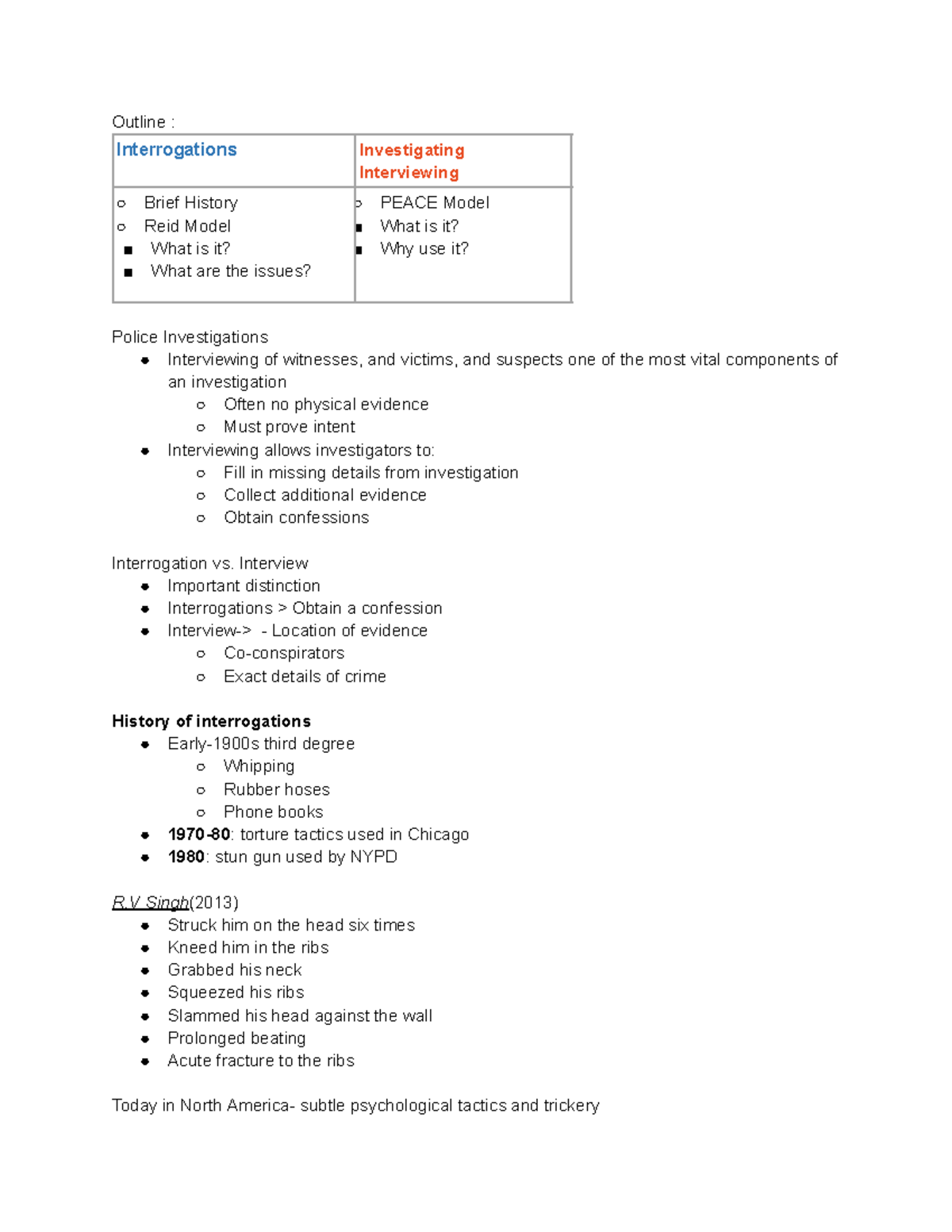 Unit 3 Interviewing and Interrogations - Outline : Interrogations ...