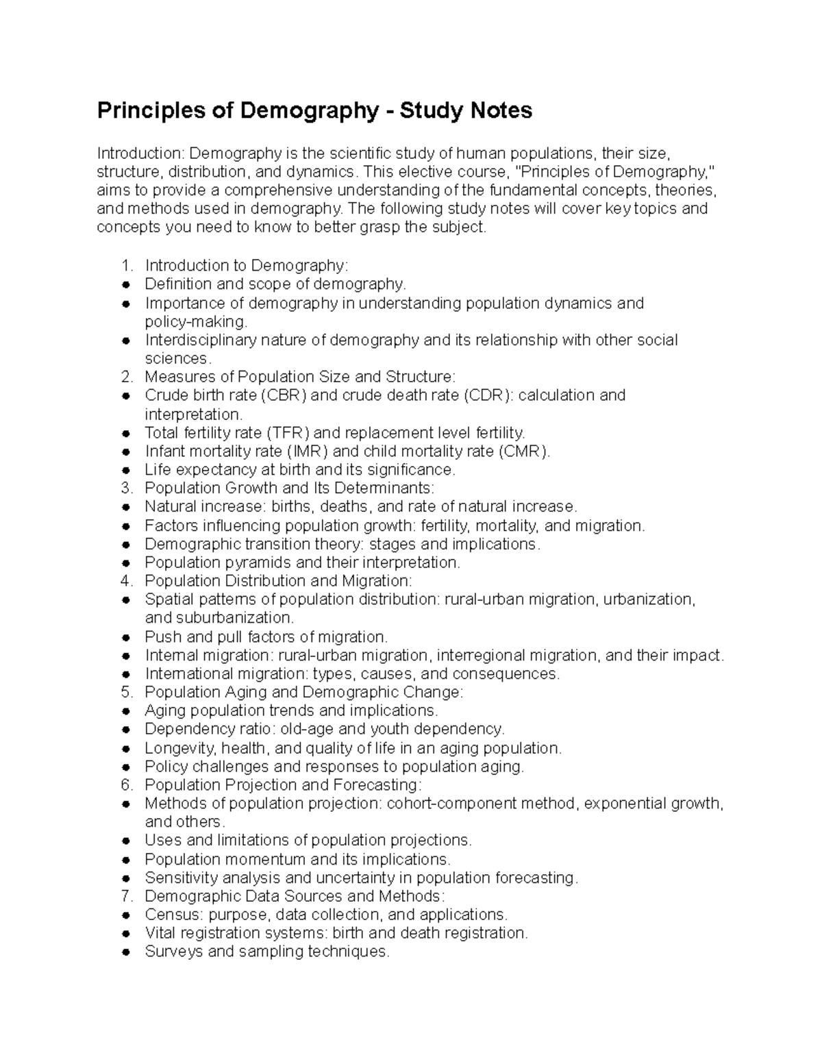 Principles of Demography - Study Notes - Principles of Demography ...