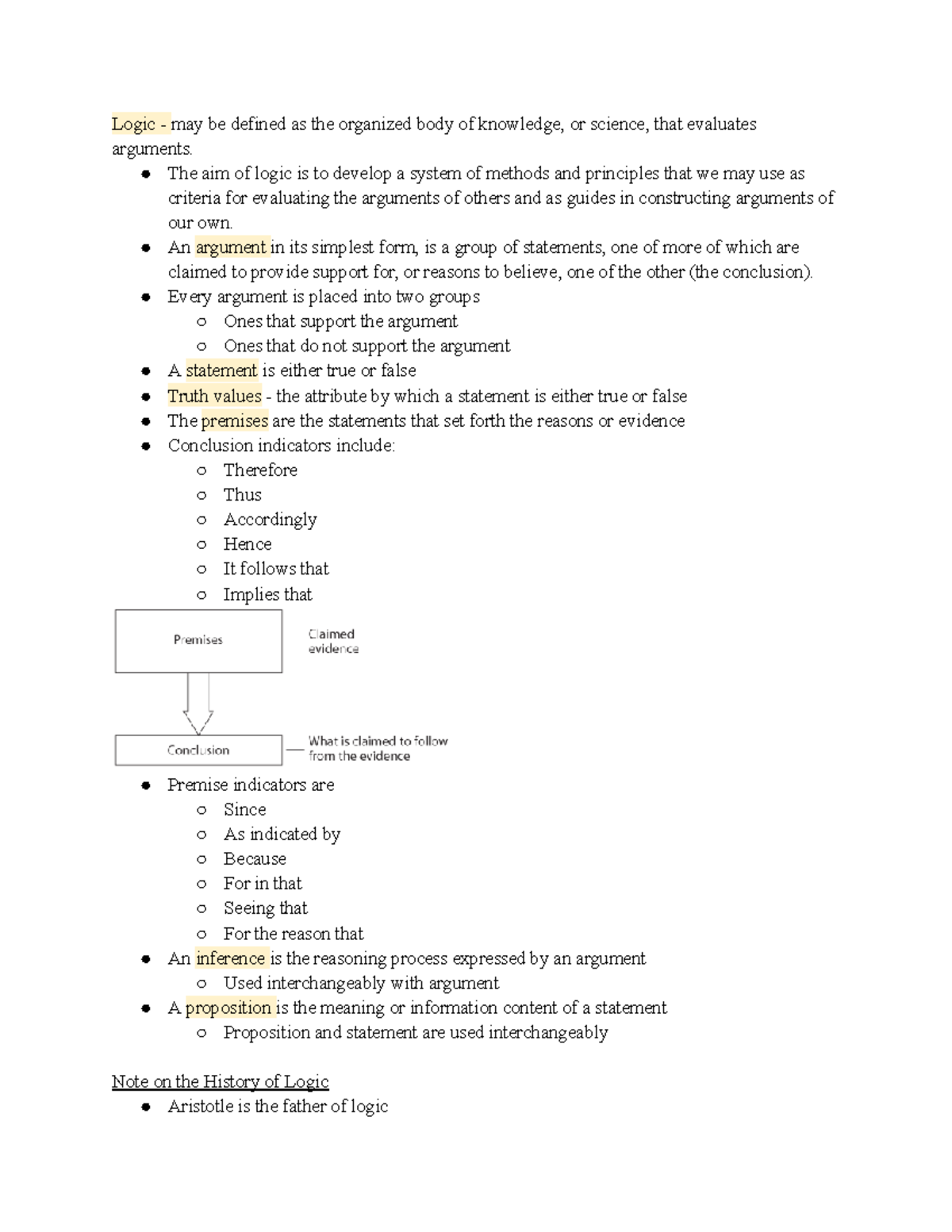Logic Section 1.1 Notes - Logic - may be defined as the organized body ...