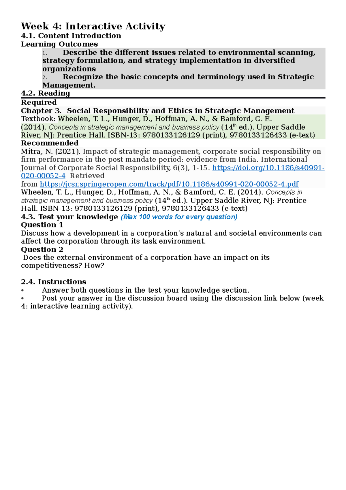 Week 4 interactive learning activity mgt401 - Week 4: Interactive Activity Content Introduction ...