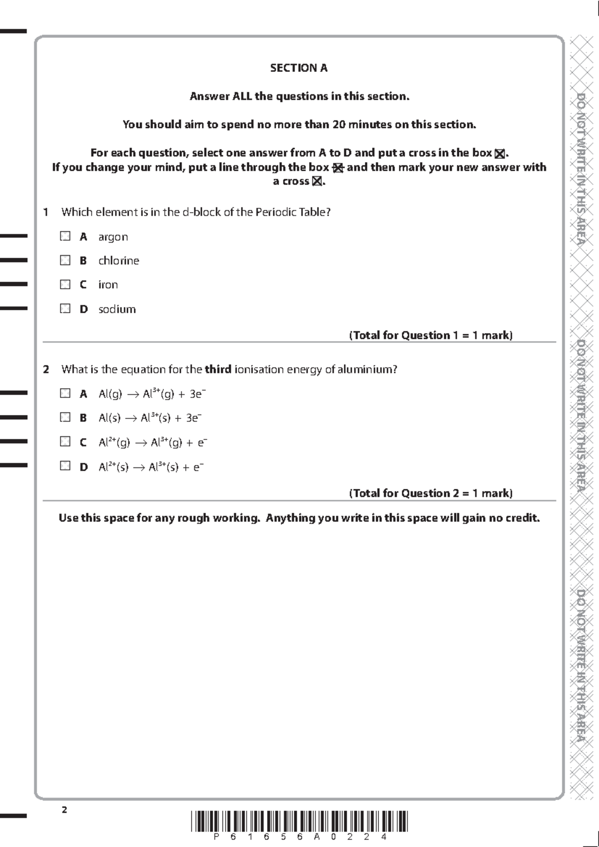 U1 test - practise material - 2 P61656A0224 DO NOT WRITE IN THIS AREA ...
