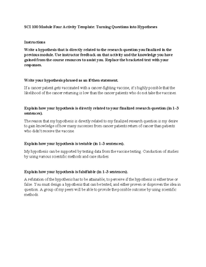 SCI 100 6-1 Activity - coursework - SCI 100 Module Six Activity ...