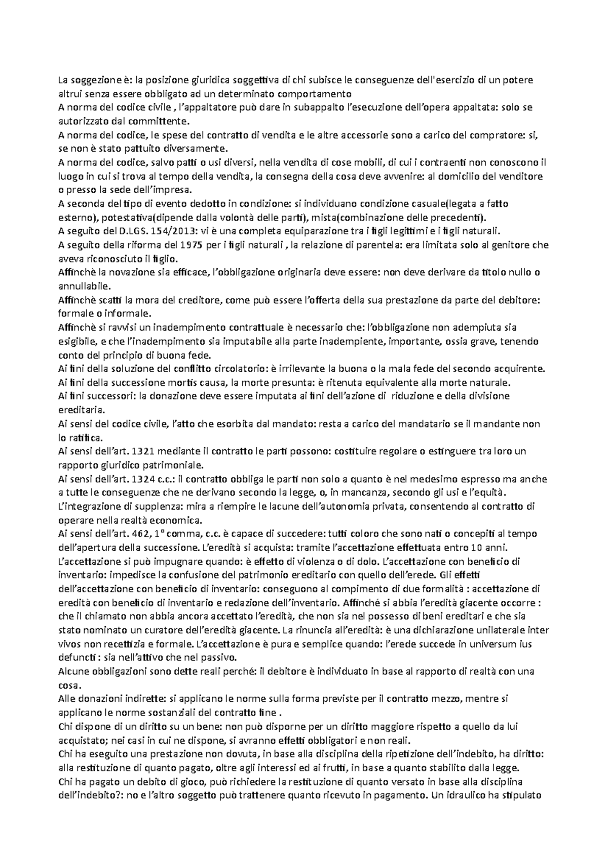 Domande e risposte diritto privato L-18 - Unipegaso - Studocu