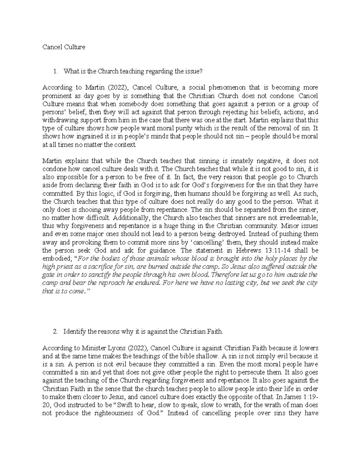 Cancel Culture - Christian Church - Cancel Culture 1. What is the ...