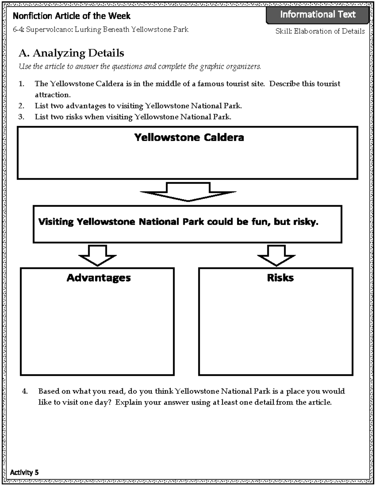 Yellowstone Supervolcano Analyzing Details - 6 -4: Supervolcano ...