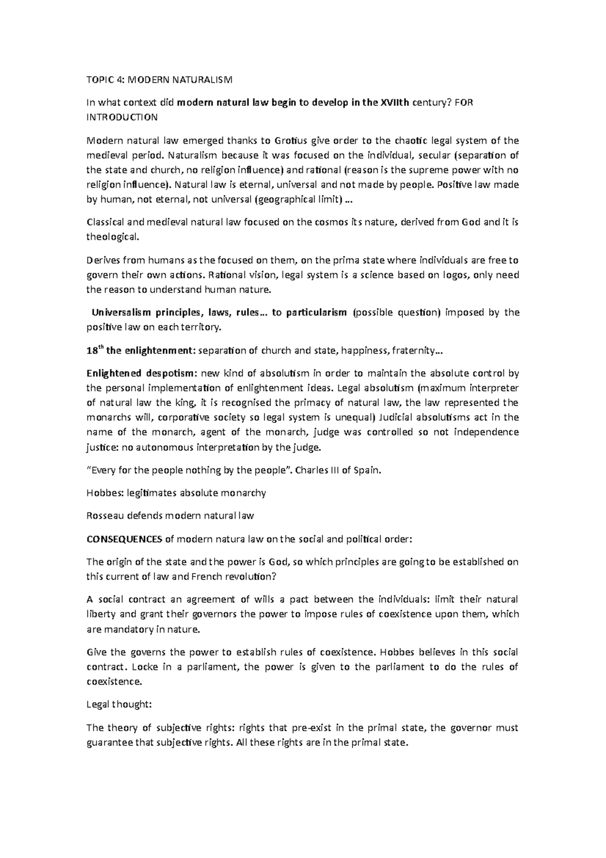 Topic 4 - TOPIC 4: MODERN NATURALISM In what context did modern natural ...