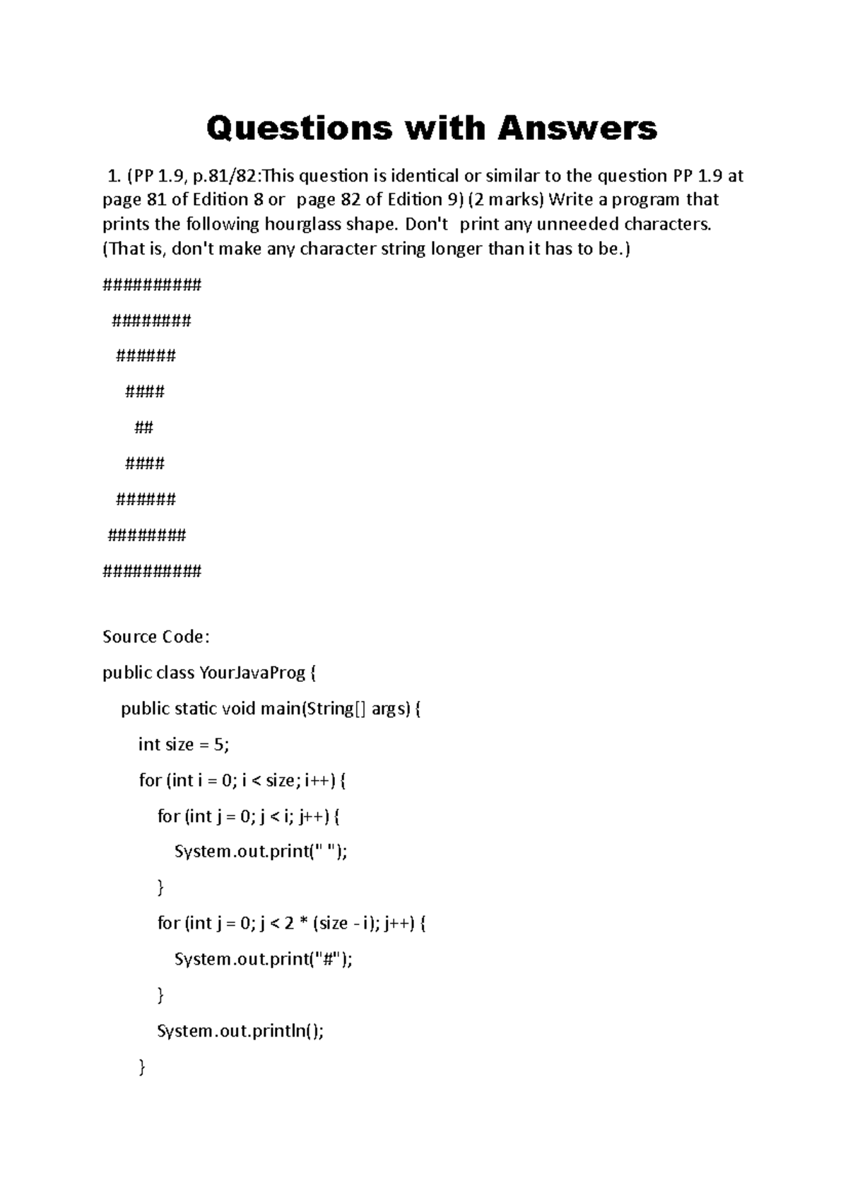 Questions with Answers - Questions with Answers (PP 1, p/82:This ...
