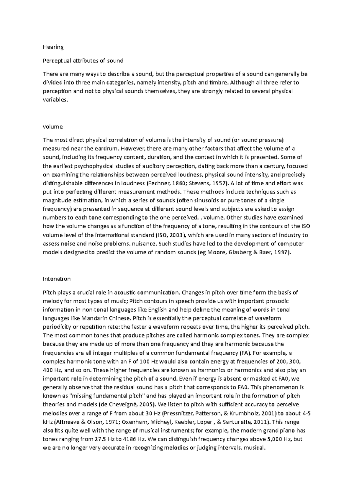 Hearing - Hearing Perceptual attributes of sound There are many ways to ...