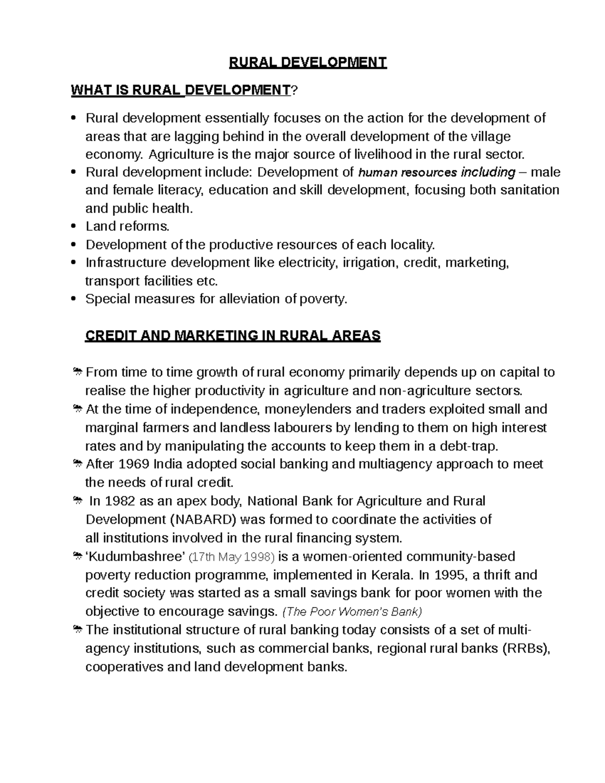 Rural Development - Agriculture is the major source of livelihood in ...