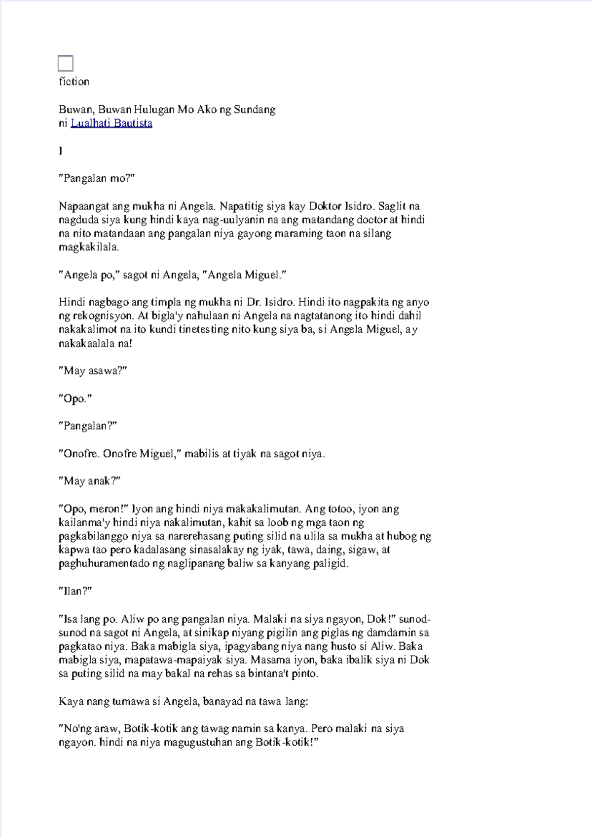 buwan buwan hulugan mo ako ng sundang - fiction Buwan, Buwan Hulugan Mo ...