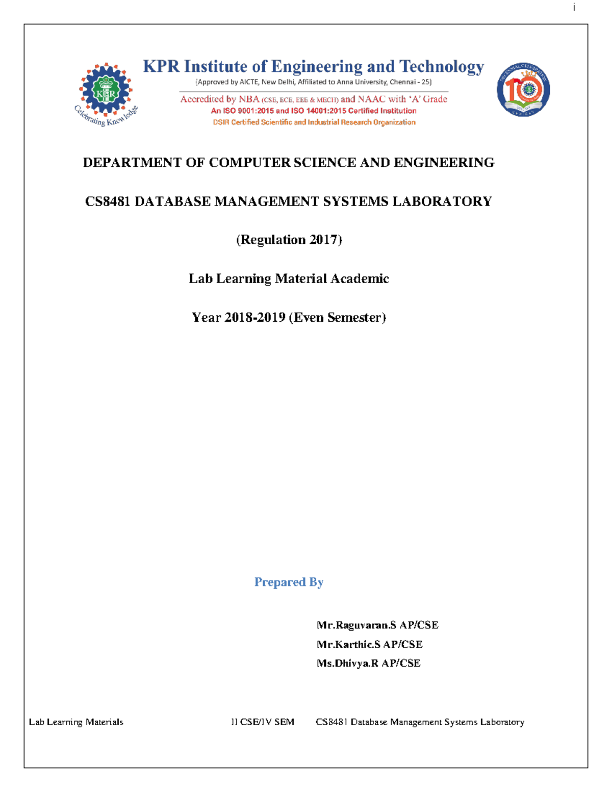 Cs8481-database-management-systems-laboratory-manual-iicsea-converted ...