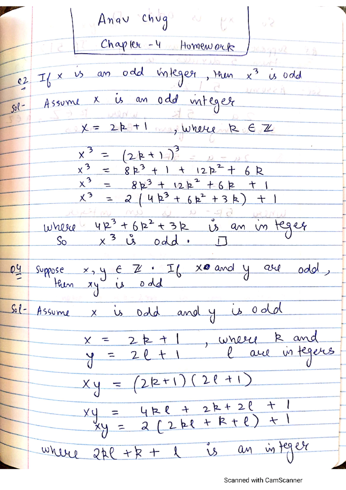 Homework 3- Direct Proof - MATH 2332 - Studocu
