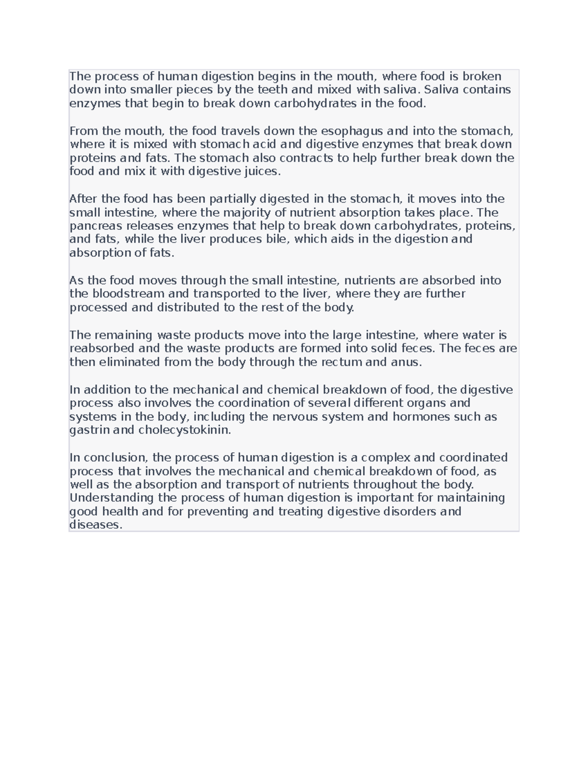 How does human digest food - The process of human digestion begins in ...