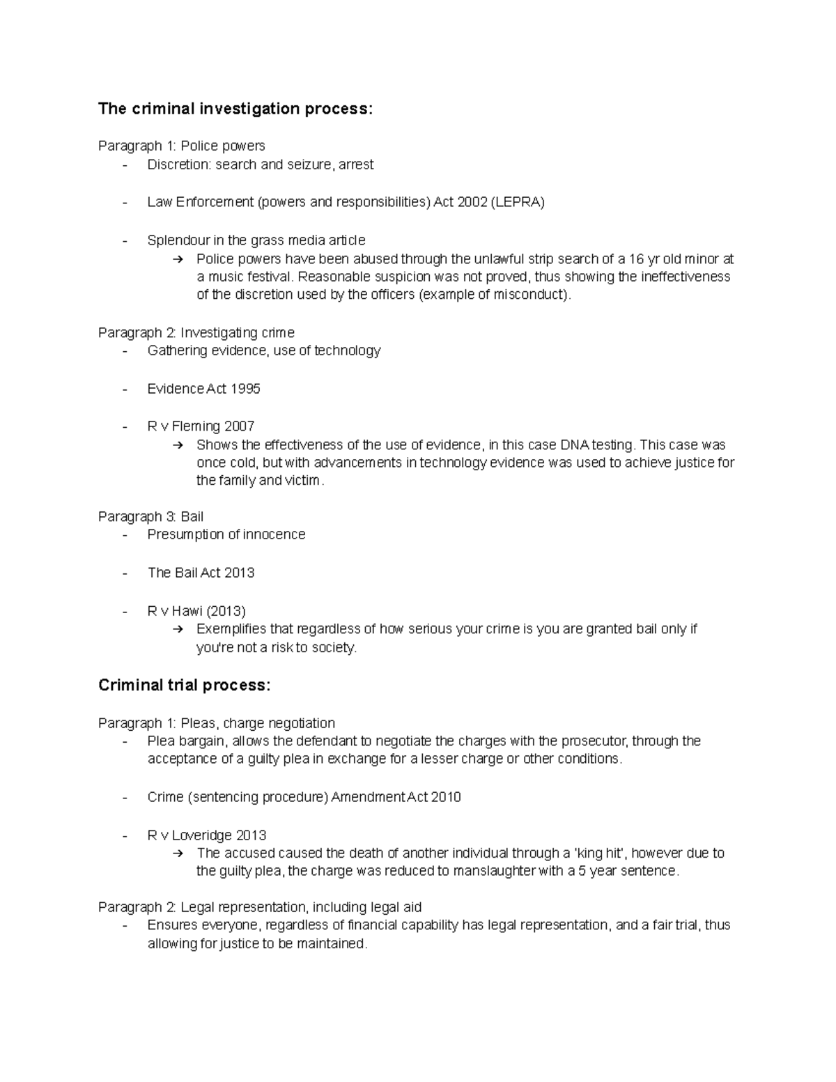 Legal studies essays planning sheet - The criminal investigation ...