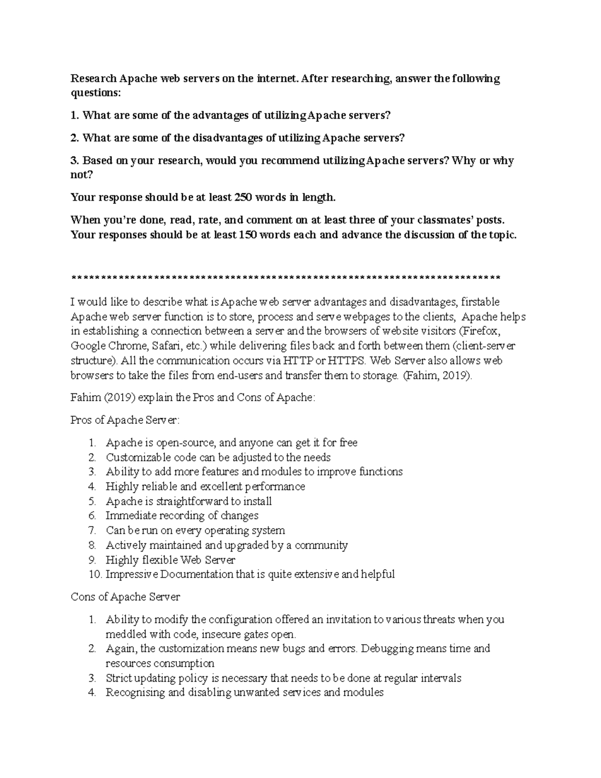 Unit 2 Discussion Forum Research Apache Web Servers On The Internet After Researching