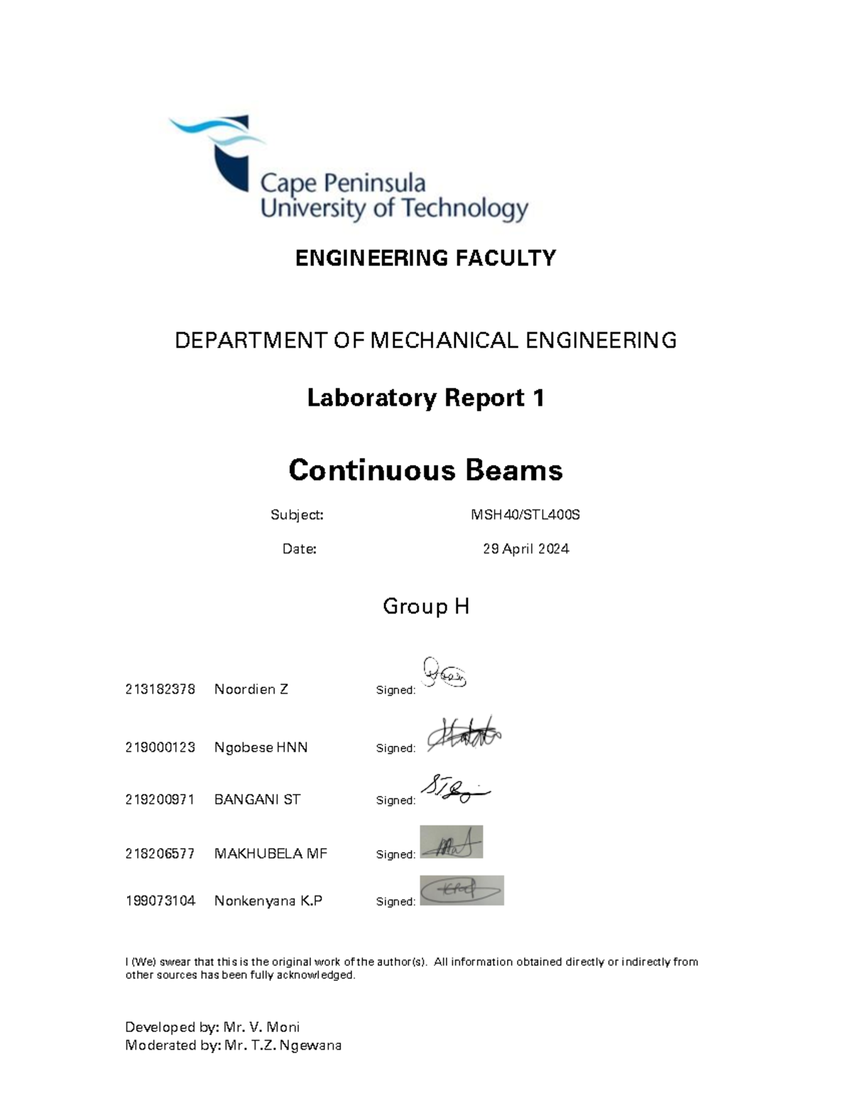Continuous Beams Lab 1 (2024 Final Rv 1) - Developed by: Mr. V. Moni ...