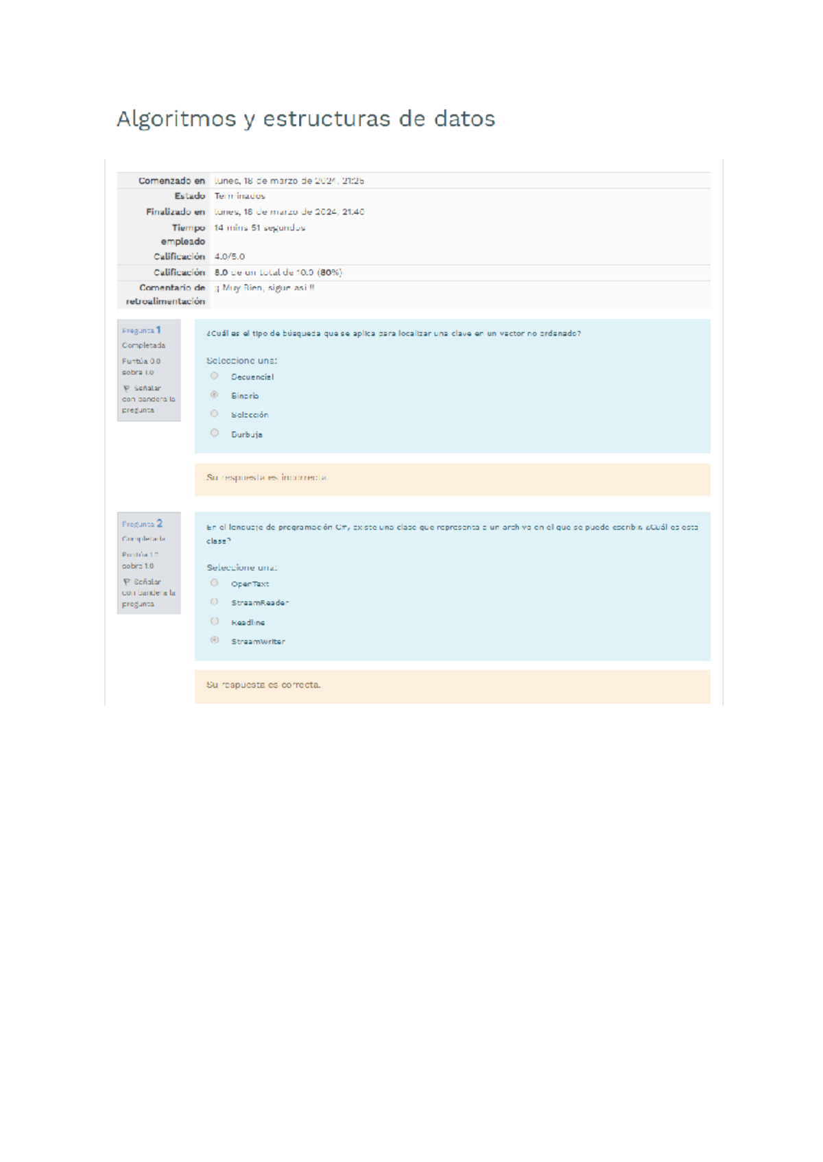 Algoritmos y estructuras de datos Modalidad de exámenes Semana 2 - Studocu