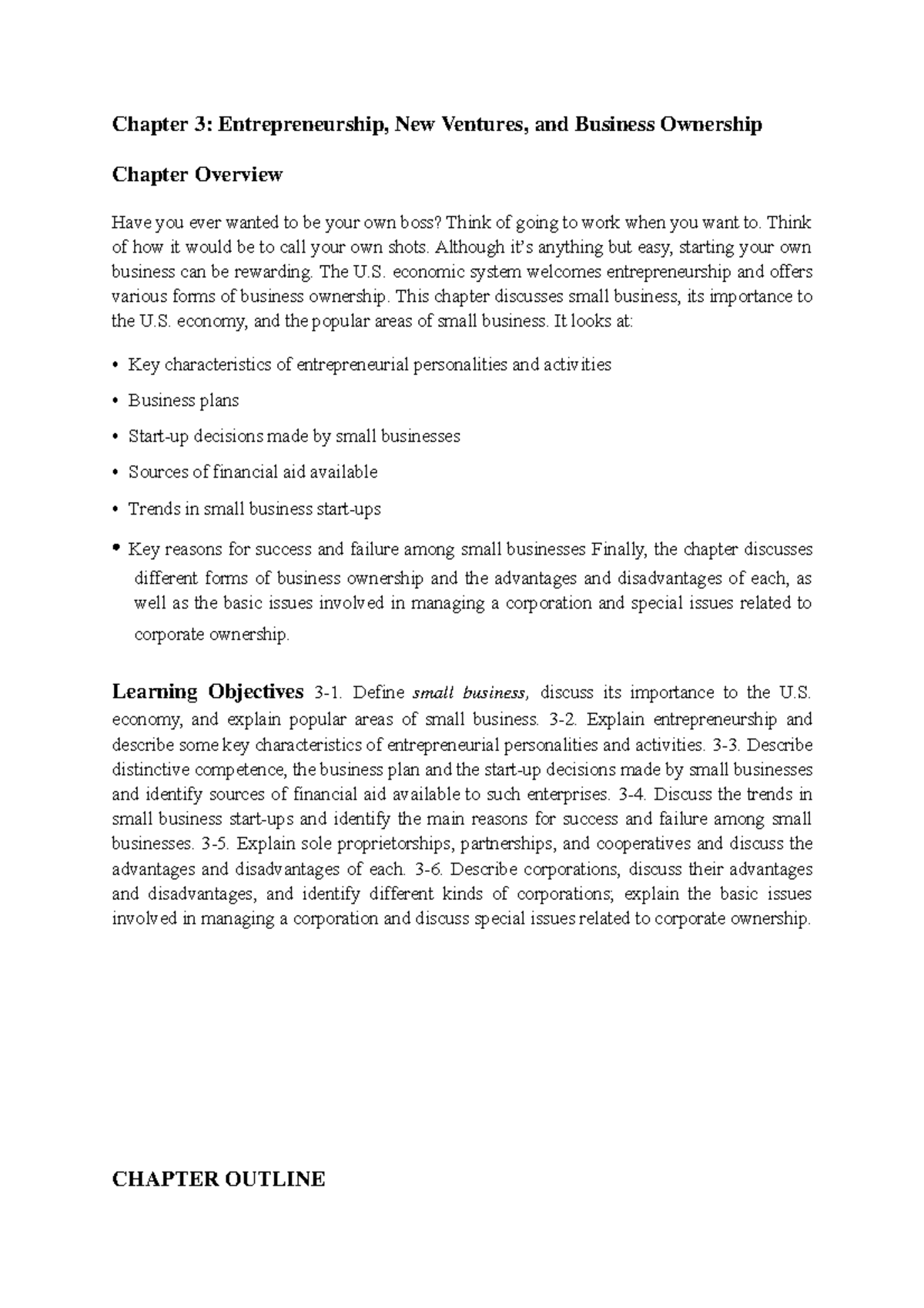 Chapter 3 students - Chapter 3: Entrepreneurship, New Ventures, and ...