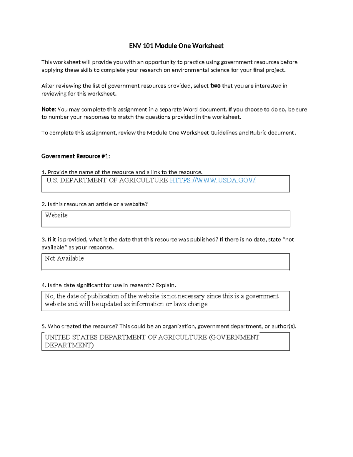 1-2 Worksheet How to Read Resources From Government Sites Module One ...