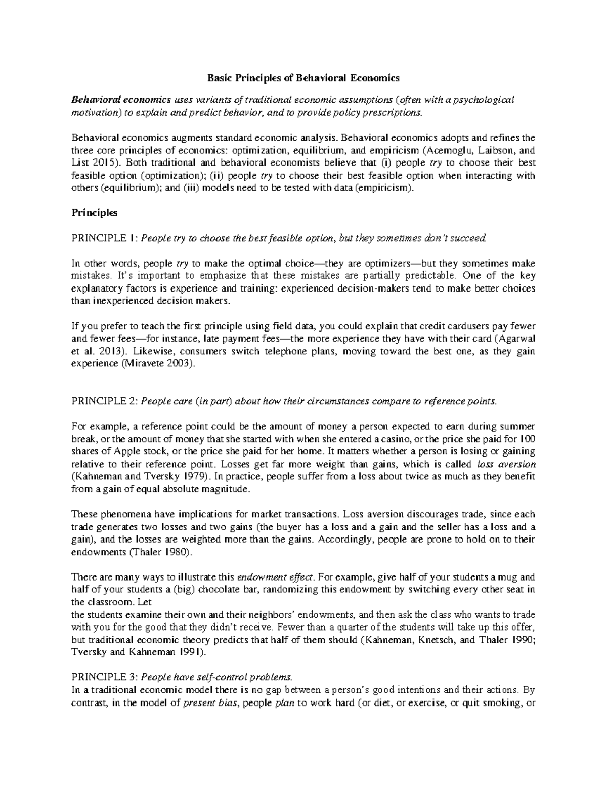 Principles of Behavioral Economics - Basic Principles of Behavioral ...