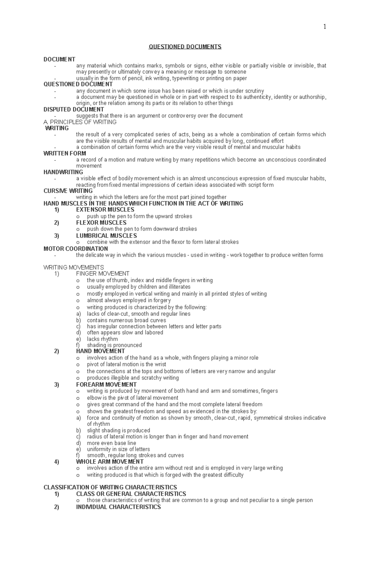 Questioned documents - Fosc - QUESTIONED DOCUMENTS DOCUMENT any ...