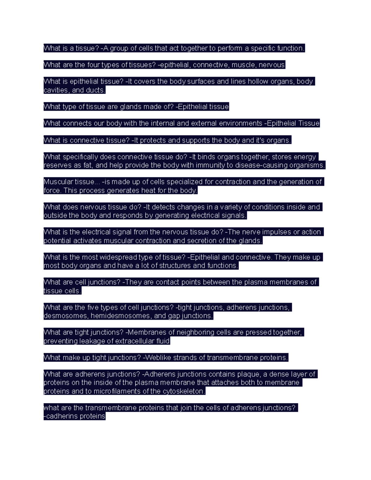 Anatomy and Physiology Ch. 4 Tissues - What is a tissue? -A group of ...