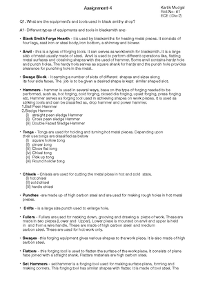 Tin smithy assgn by Sankalp Kanikar 35 (ECE1) - Name – Sankalp Kanikar Branch – ECE (div) Roll ...