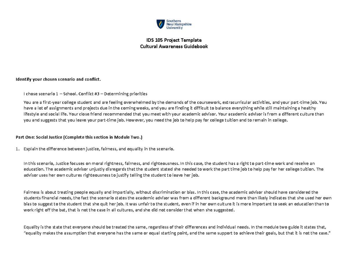 IDS 105 Project Part 3 Mod 5 - IDS 105 Project Template Cultural Awareness Guidebook Identify ...