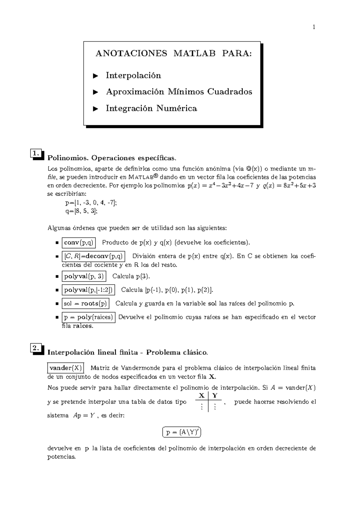 Ayuda Ejercicios AV - teoria - 1 ANOTACIONES MATLAB PARA: I ...
