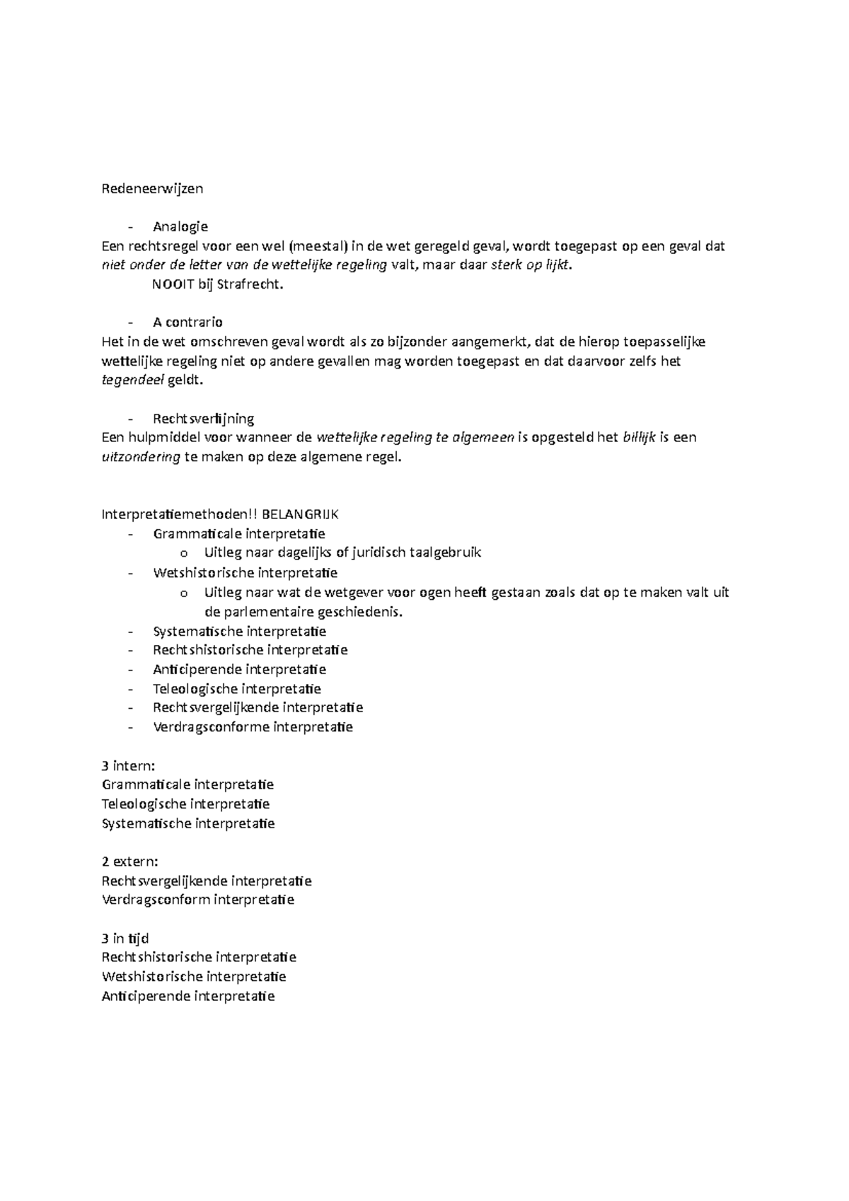 Aantekeningen interpretatie en redeneerwijzen - Redeneerwijzen Analogie ...