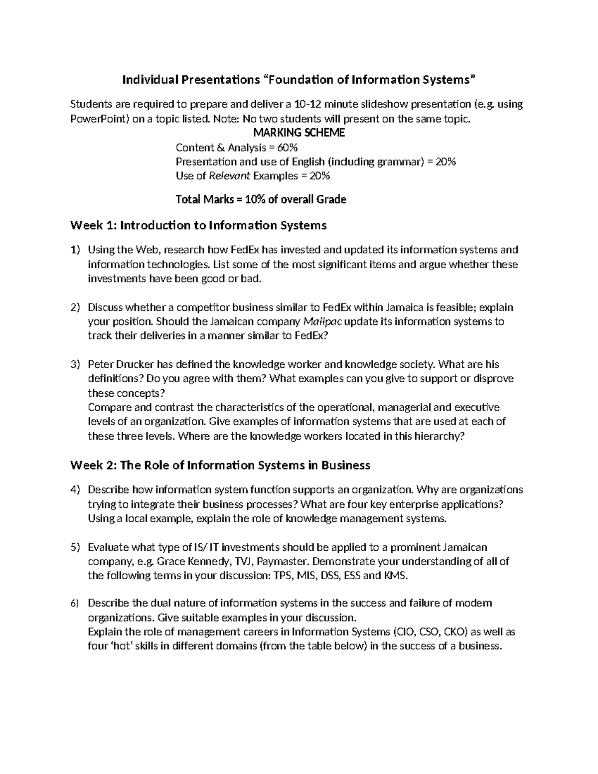 FIS Tutorial individual presentation options - Individual Presentations ...