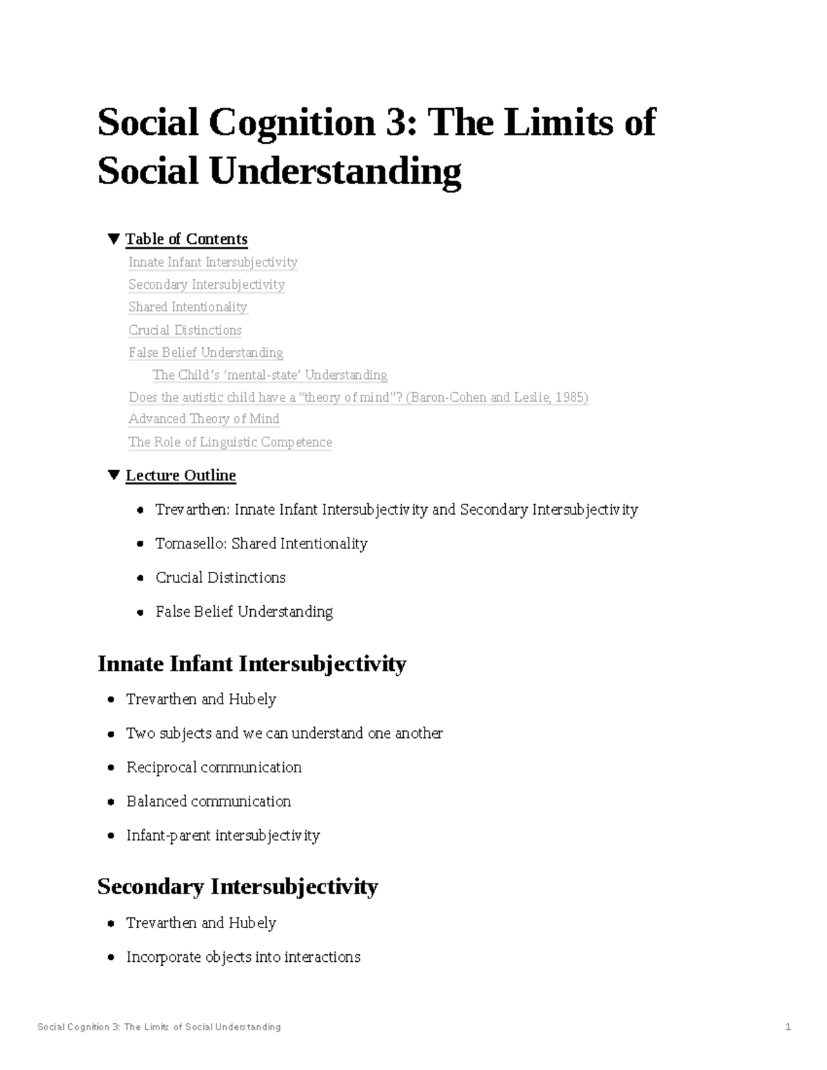 Social Cognition 3 The Limits of Social Understand - Social Cognition 3 ...