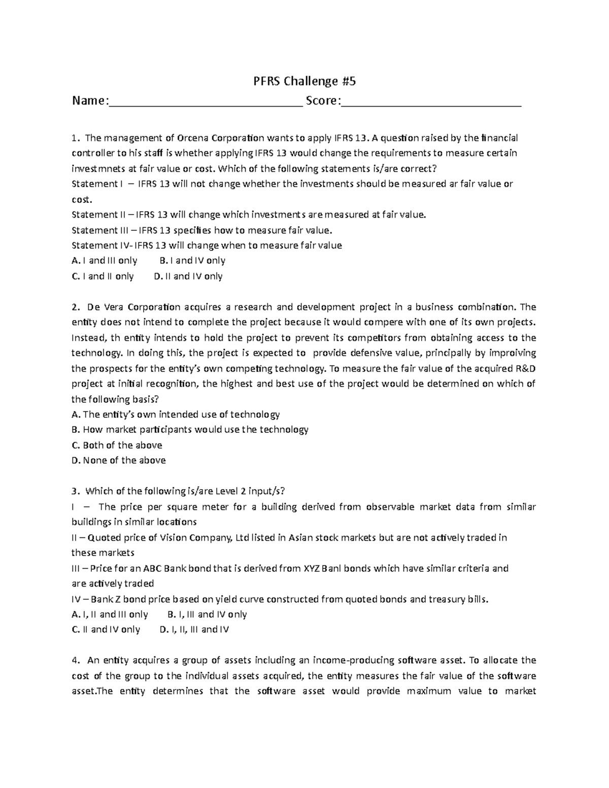 PFRS Challenge #5 done - This is a lecture notes in Accounting - PFRS ...