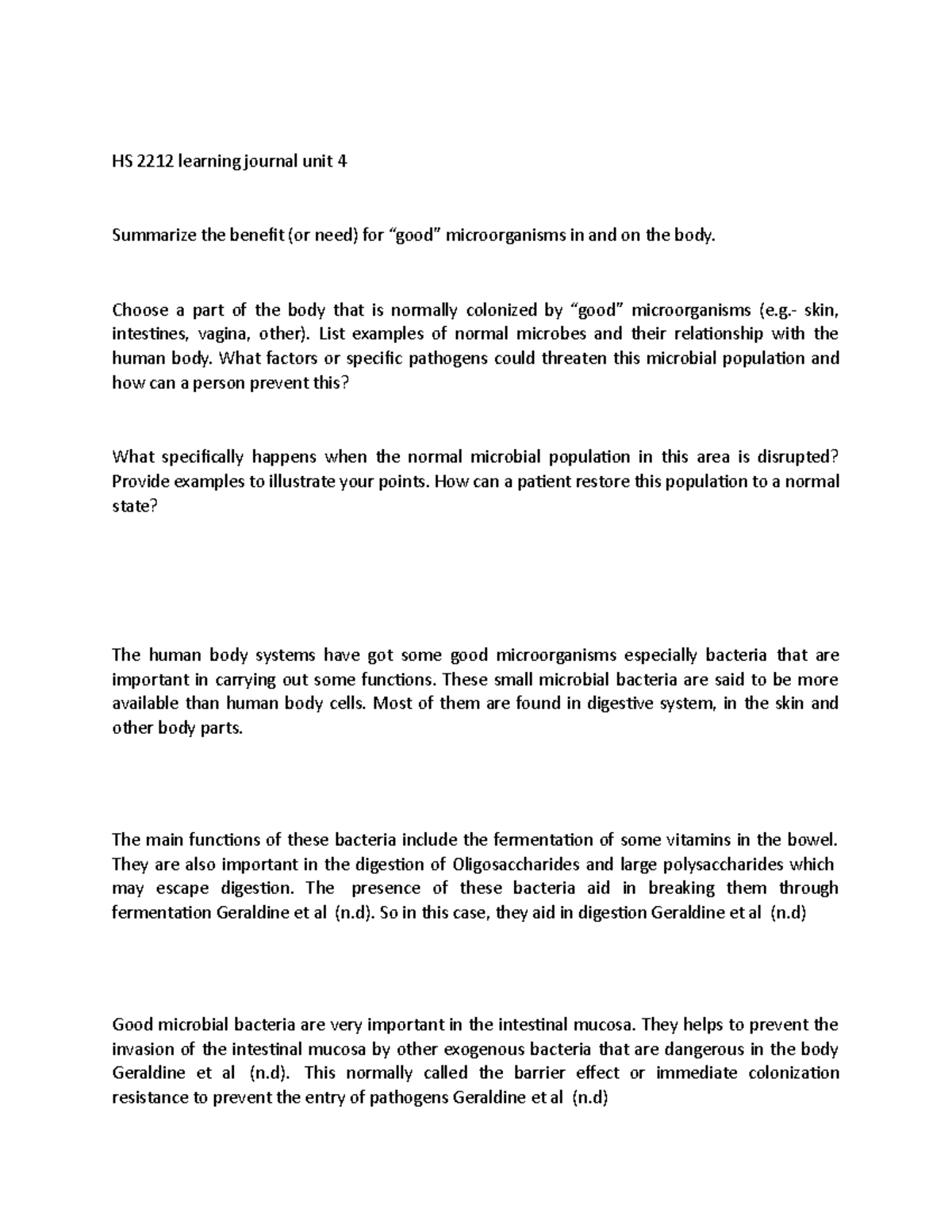 Len 4 - Hs 2212 infectious Diseases Learning journal unit 4. Essay ...